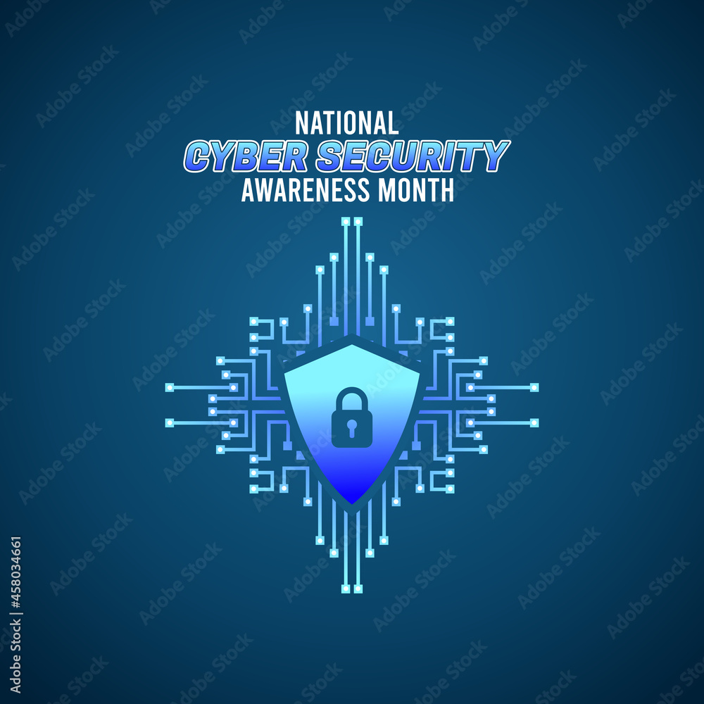 vector graphic of national cyber security awareness month good for ...