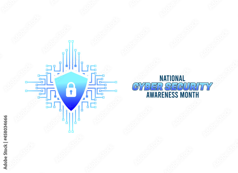 vector graphic of national cyber security awareness month good for ...