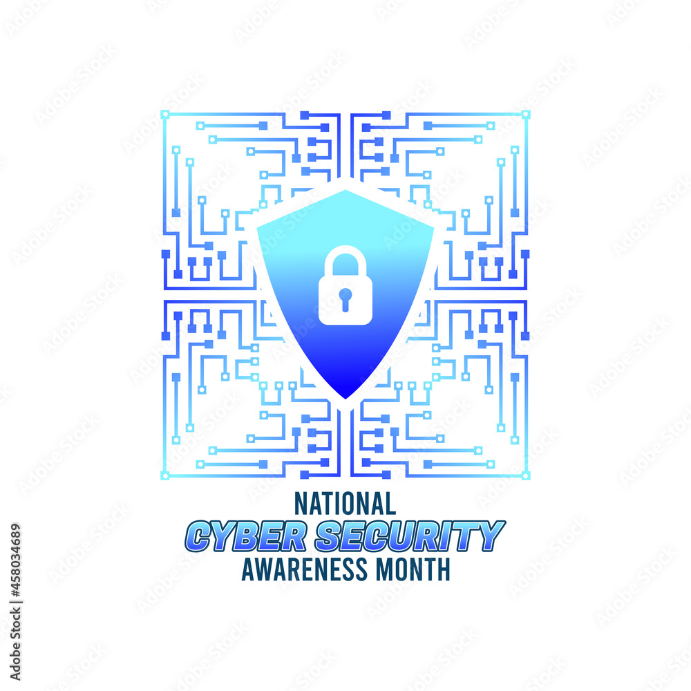 vector graphic of national cyber security awareness month good for ...