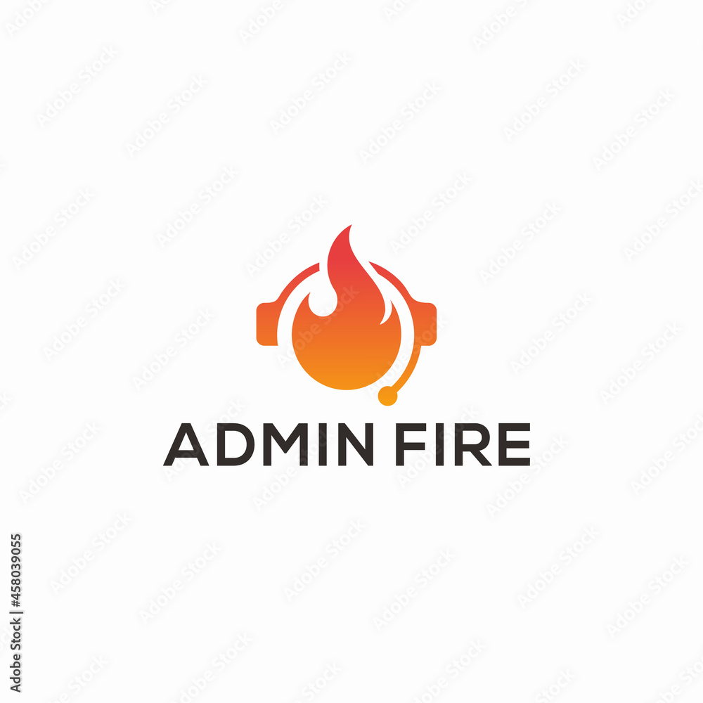 Call center and fire logo, headset fire logo Stock Vector | Adobe Stock