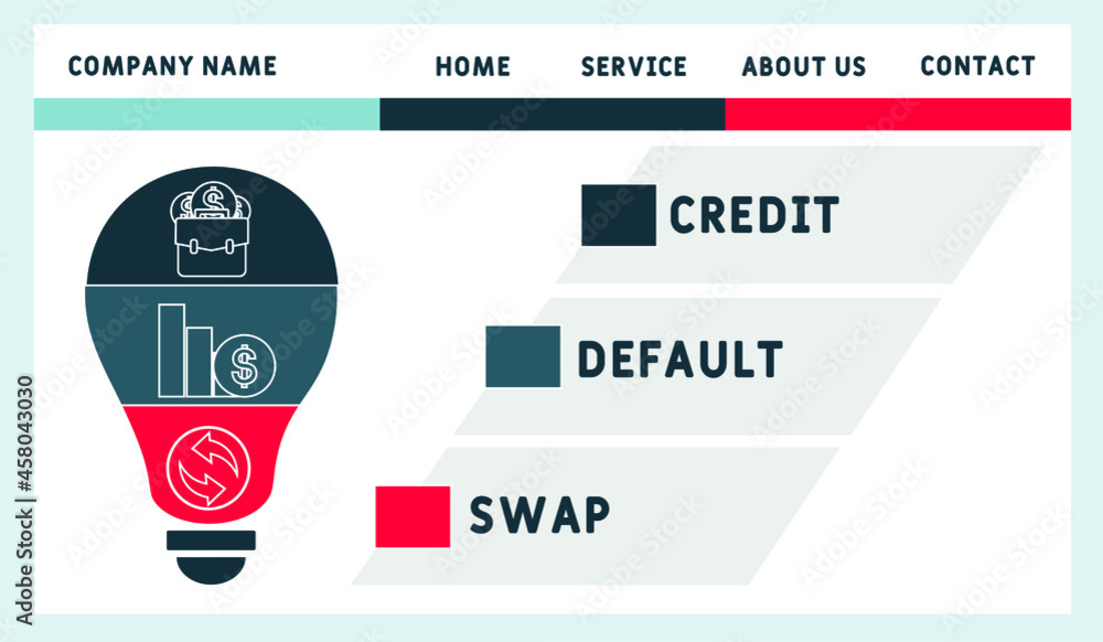 Vector website design template . CDS - Credit Default Swap acronym ...