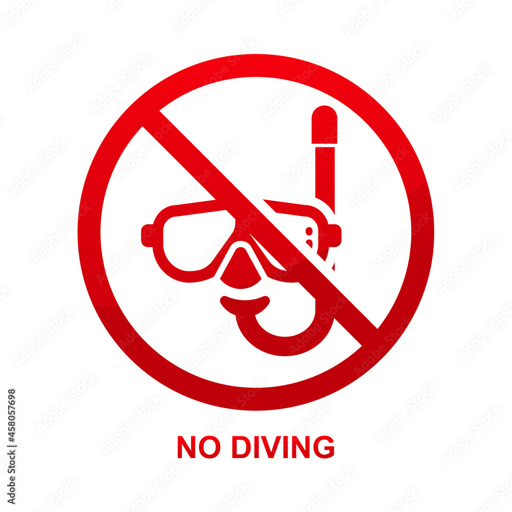 No diving sign isolated on white background vector illustration. Stock ...