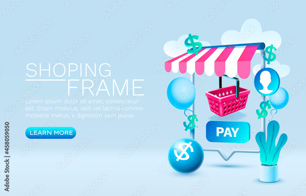 Shoping message smartphone mobile screen, technology mobile display ...