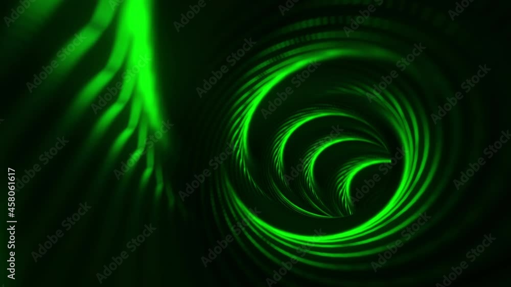 Vidéo Stock Abstract flying lines motion and illuminated glow green ...