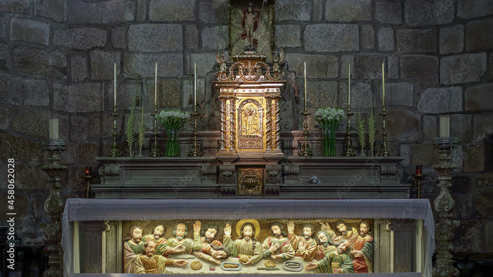 Old catholic altar and tabernacle Stock Photo | Adobe Stock