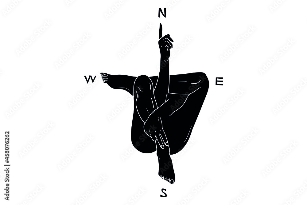 Vecteur Stock Body compass. men body icon Vector illustration. Male ...