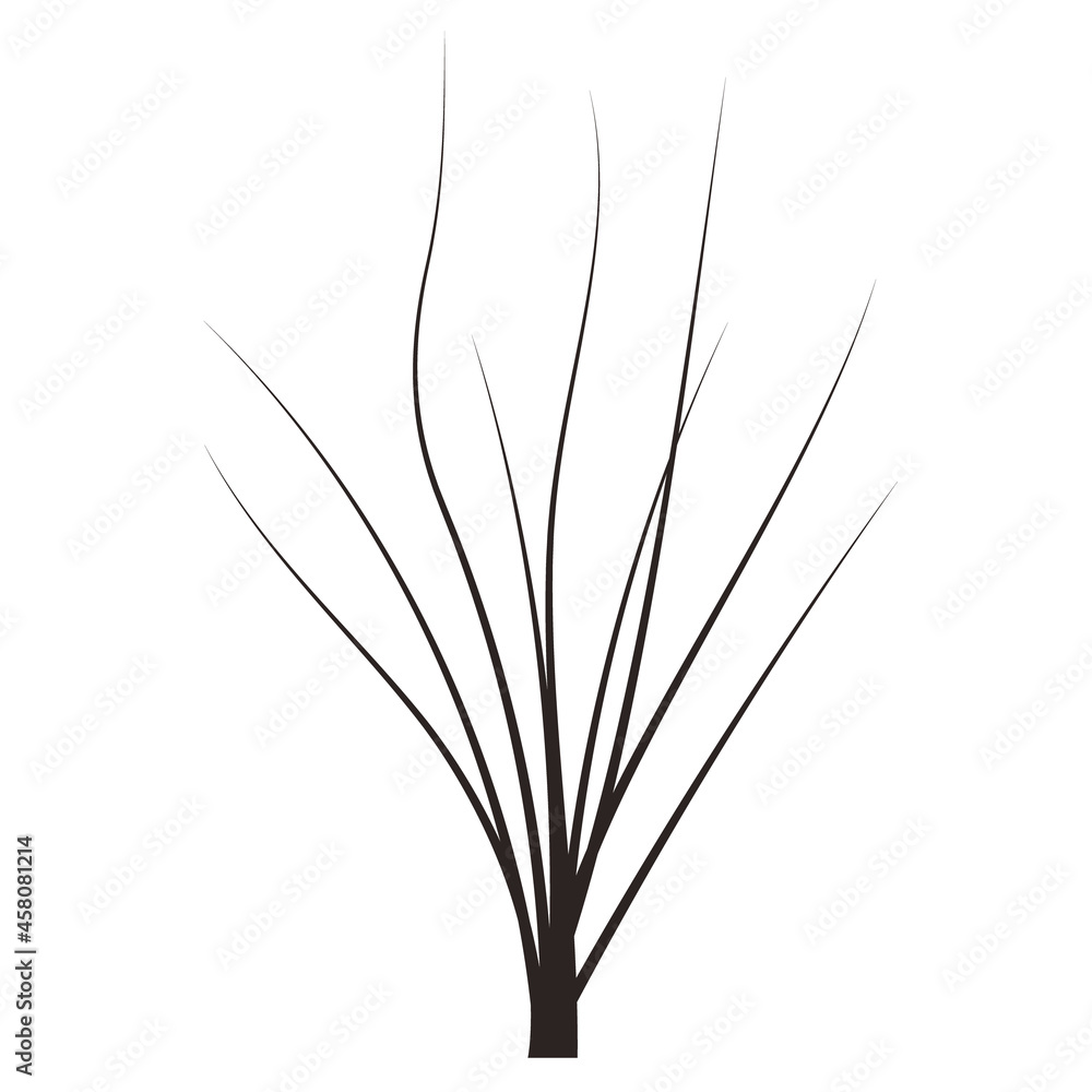 bald handdraw tree vector illustration element for game design. winter ...