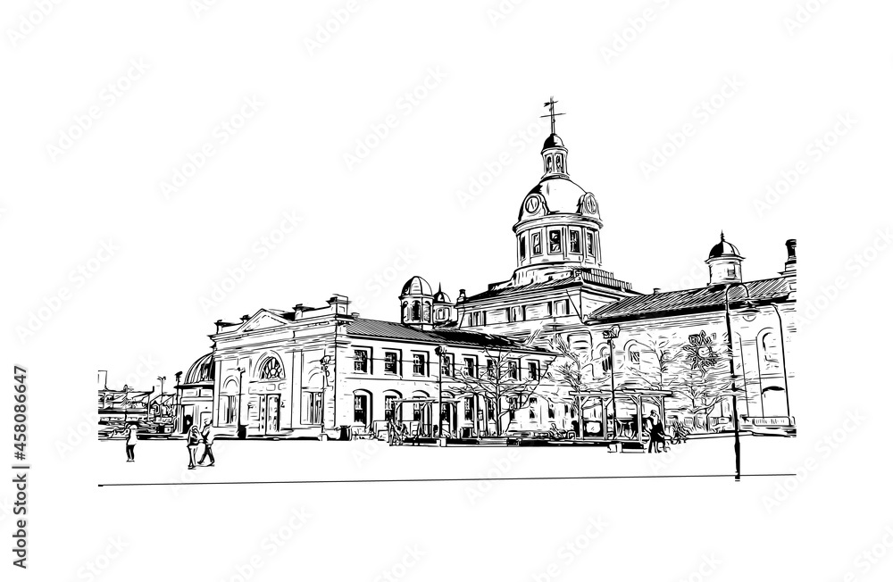 Building view with landmark of Kingstown is the capital of Saint ...