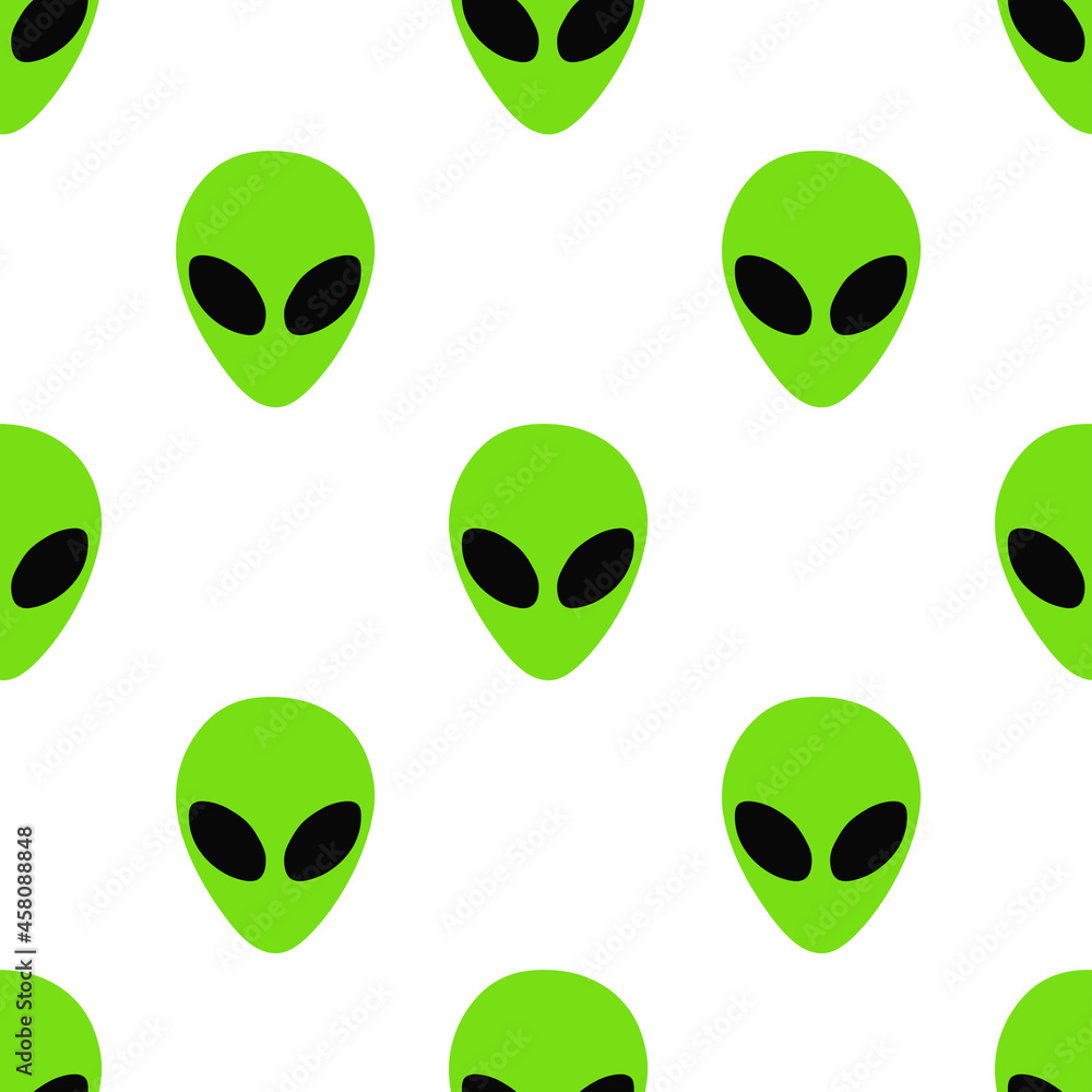 Vector alien pattern on a white background, seamless illustration for ...