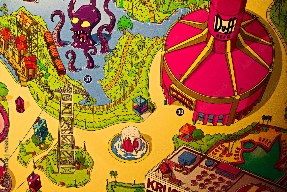 Los Angeles.CA/USA - Oct 29,2018 : "Krustyland The Simpsons Ride" , the ...