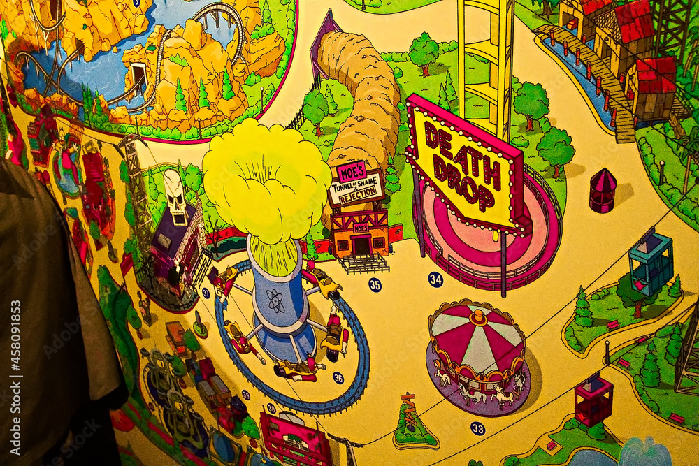 Los Angeles.CA/USA - Oct 29,2018 : "Krustyland The Simpsons Ride" , the ...