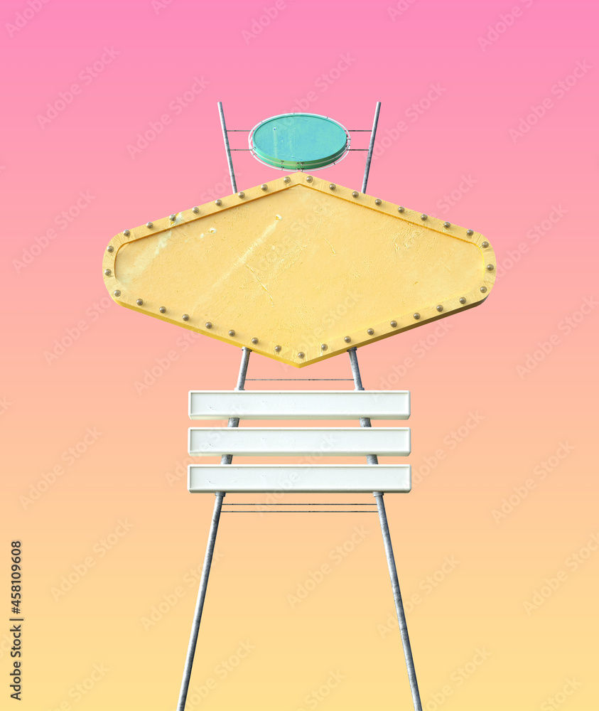 Retro signboard isolated on pop background Stock Illustration | Adobe Stock