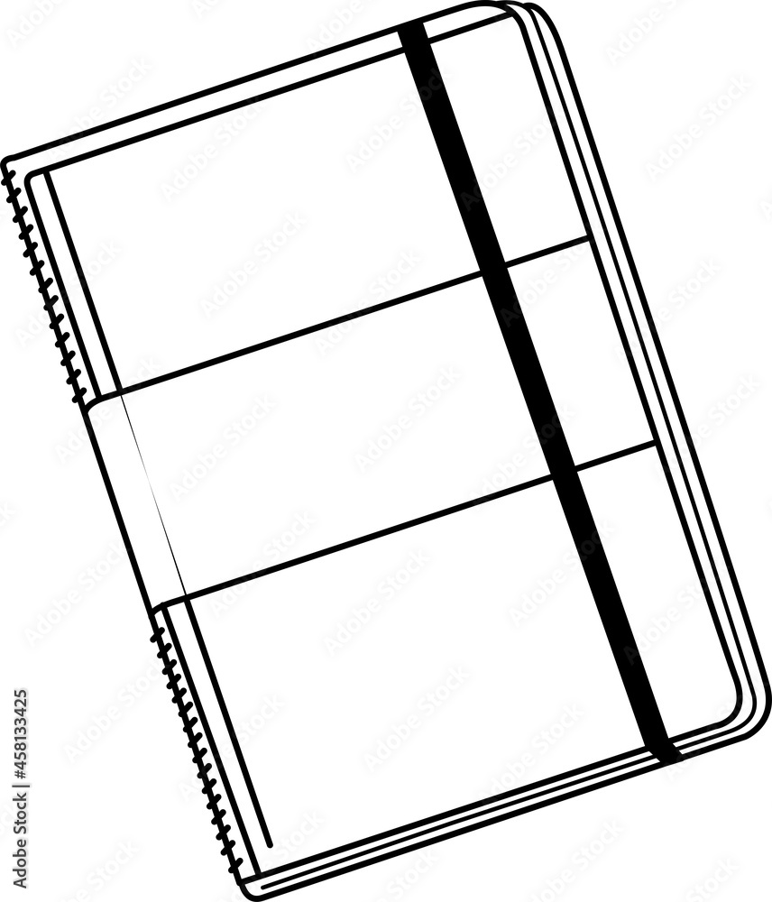 Vector illustration of coloring pages of a diary. Stock Vector | Adobe ...