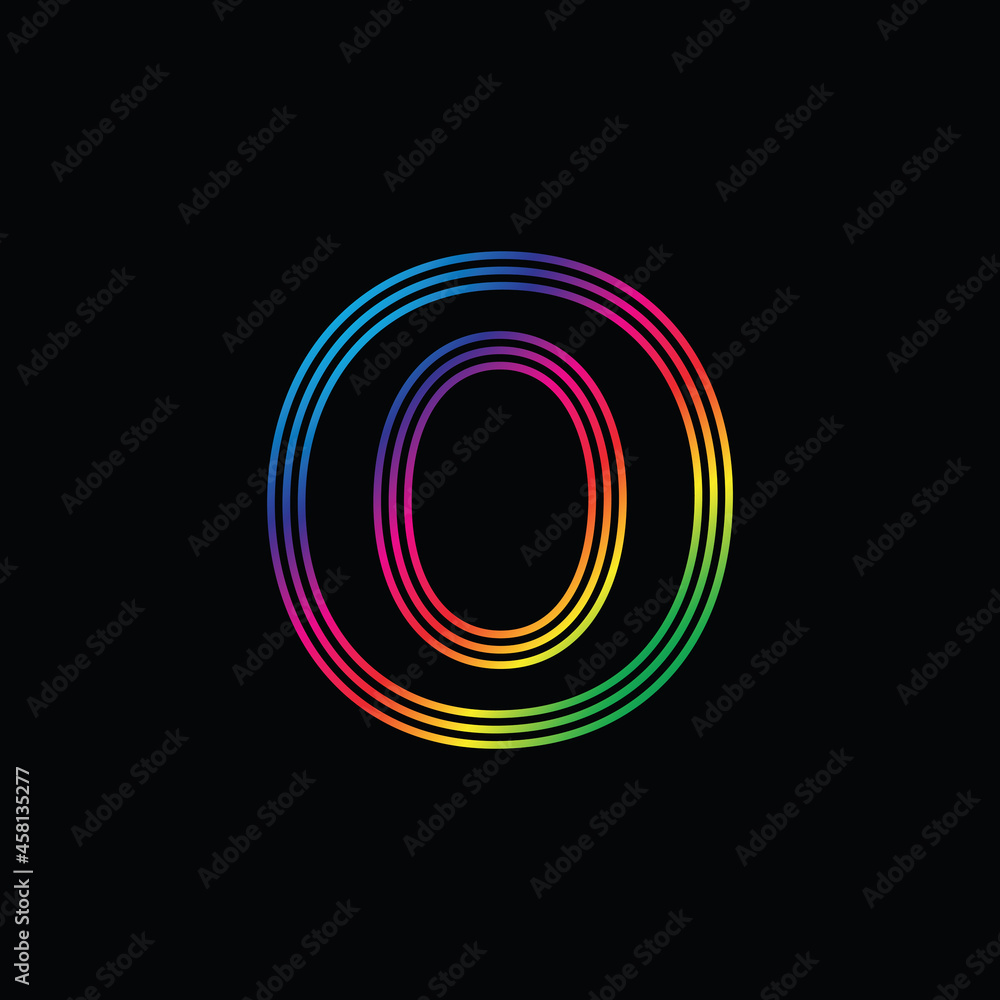 Vector Alphabet. rainbow letter O logo. abstract colorful alphabet ...
