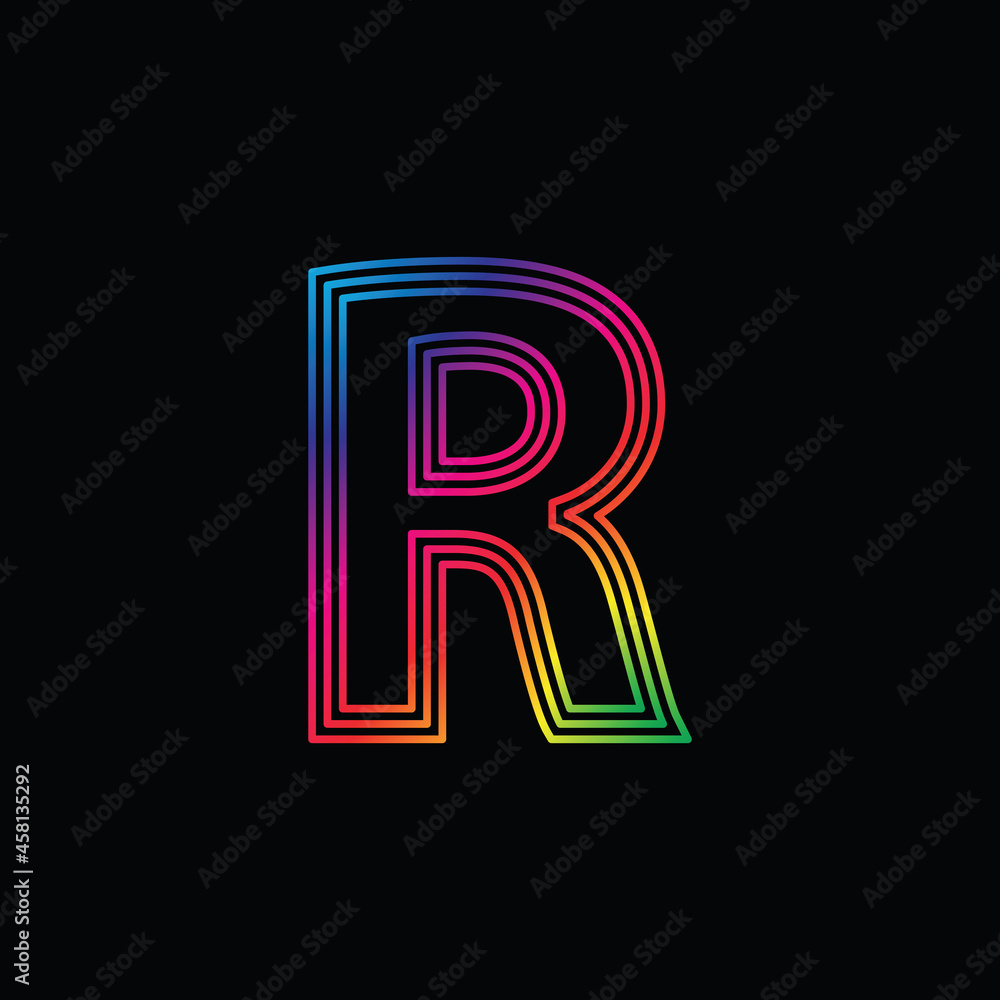Vector Alphabet. rainbow letter R logo. abstract colorful alphabet ...