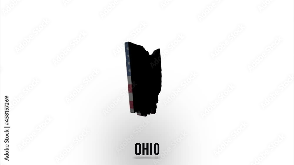 3d creative Ohio state lettering isolated on white. 3d Ohio state. USA ...