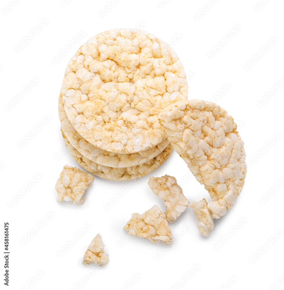 Pieces of crunchy corn crackers on white background Stock Photo | Adobe ...