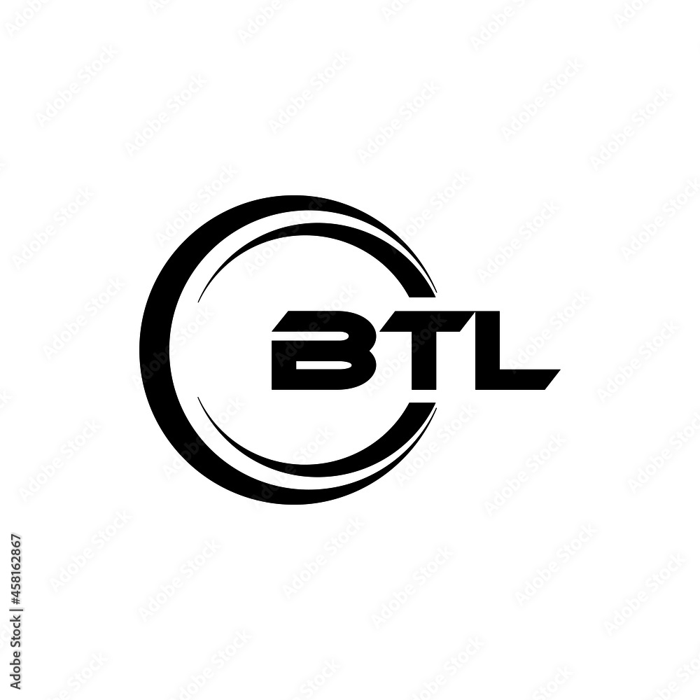 BTL letter logo design with white background in illustrator, vector ...