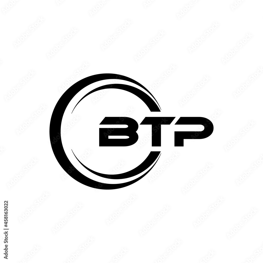 Vecteur Stock BTP letter logo design with white background in ...