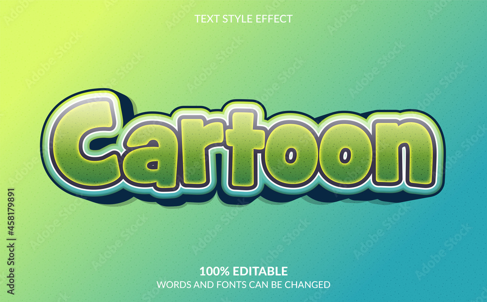 Editable text effect, Cartoon text style Stock Vector | Adobe Stock