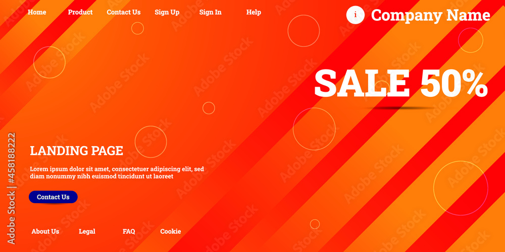Editable abstract website background with attractive orange gradient ...