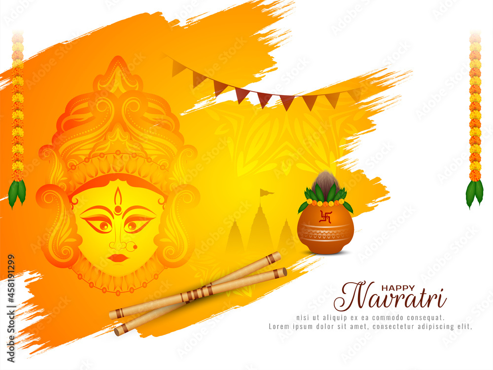 Traditional Happy navratri Indian festival devotional background Stock ...