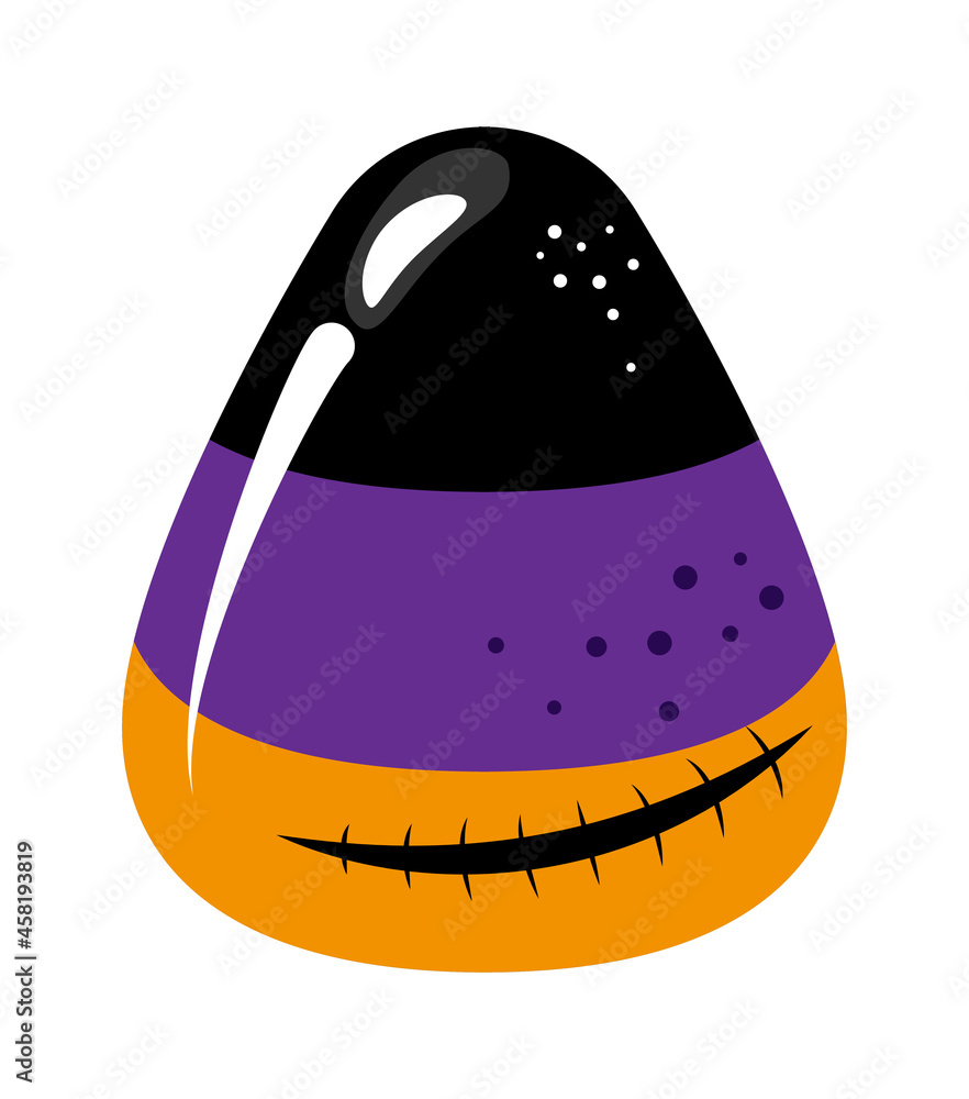 Happy Halloween - realistic illustration of one candy corn. Handmade ...