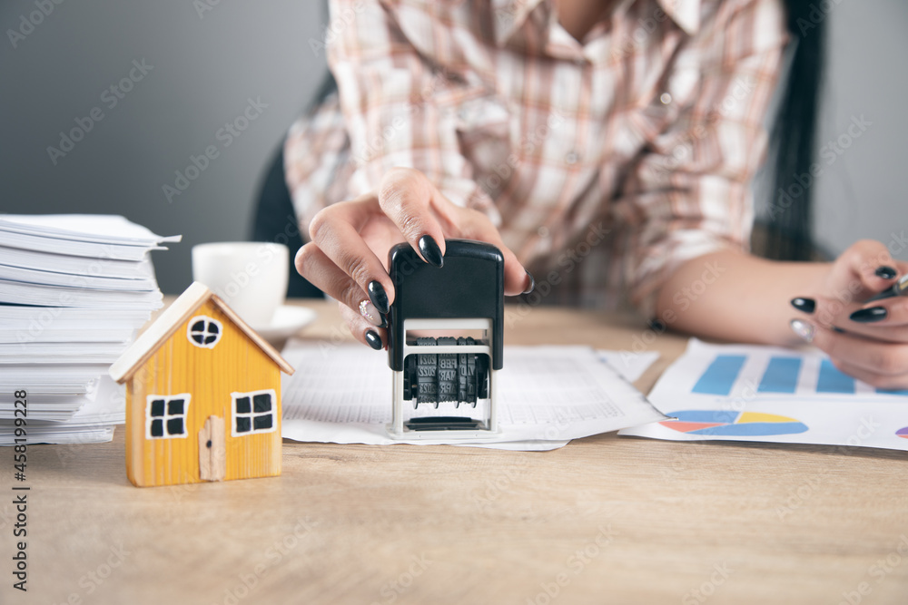 Record Or Permit Document Paper Stamper Stock Photo | Adobe Stock