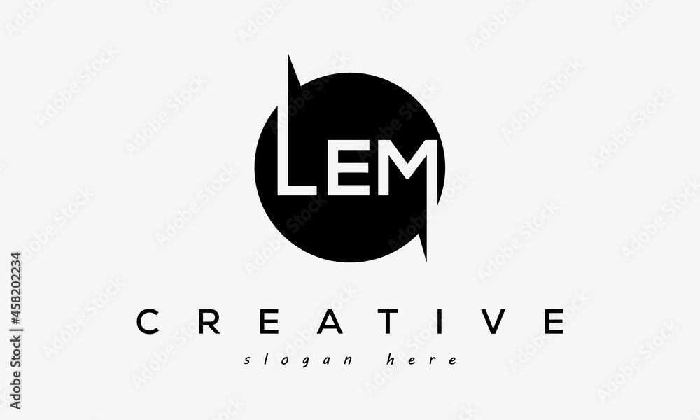 LEM creative circle letters logo design victor Stock Vector | Adobe Stock