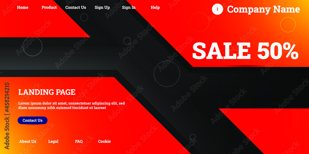 Editable abstract website background with attractive orange gradient ...