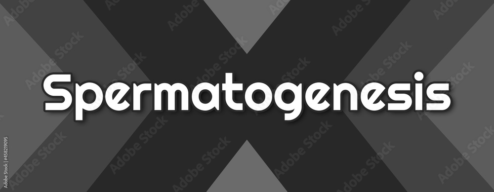 Spermatogenesis - text written on striped black background Stock ...