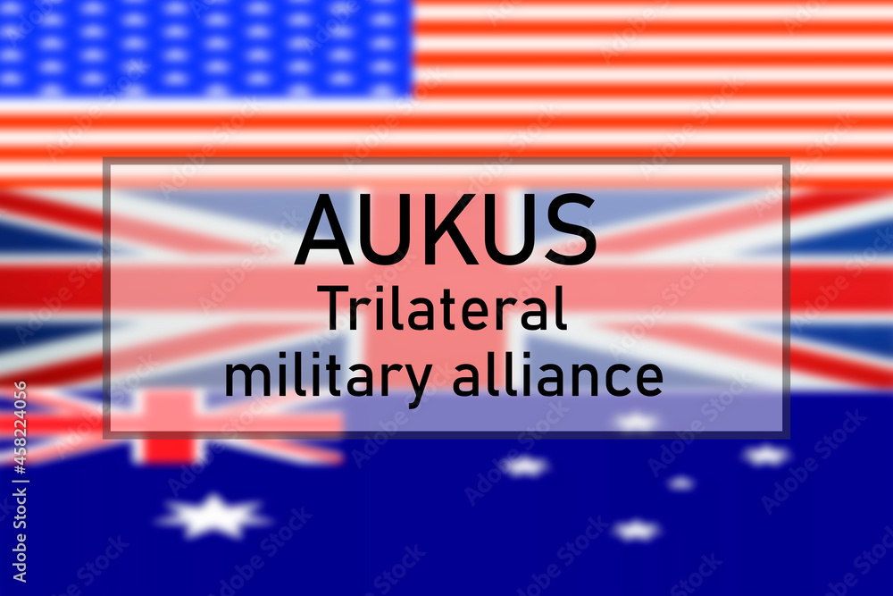 AUKUS - Trilateral military alliance. Country cooperation concept ...