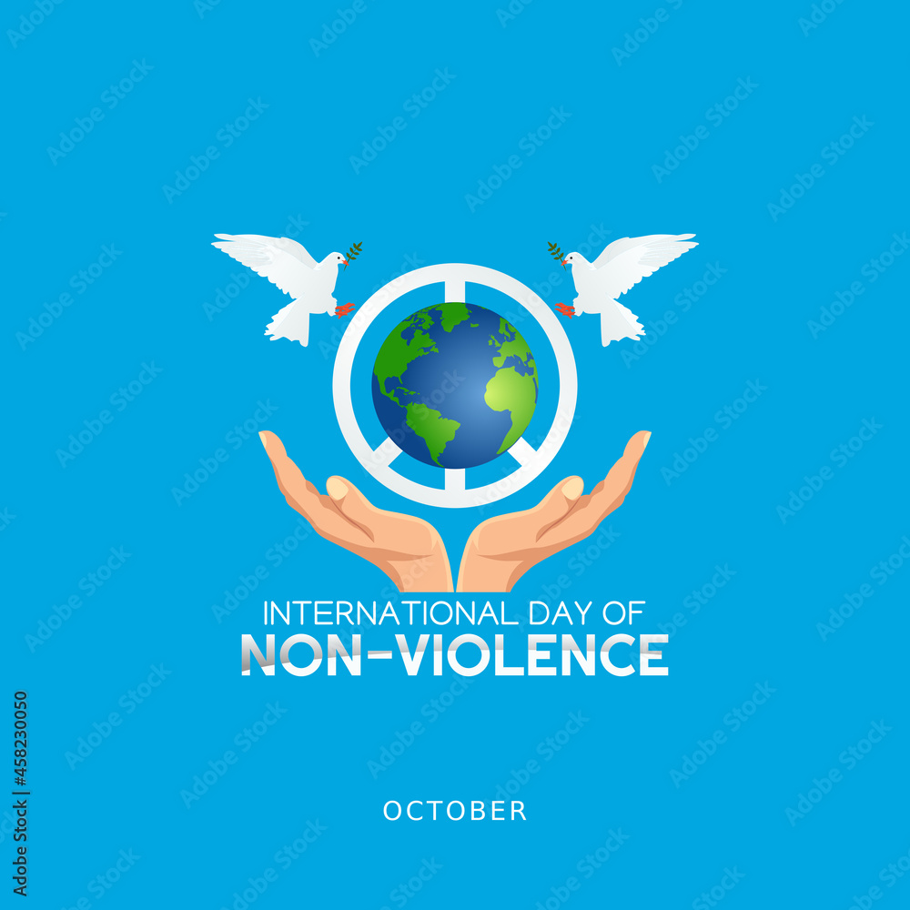 vector graphic of International Day of non-violence good for ...