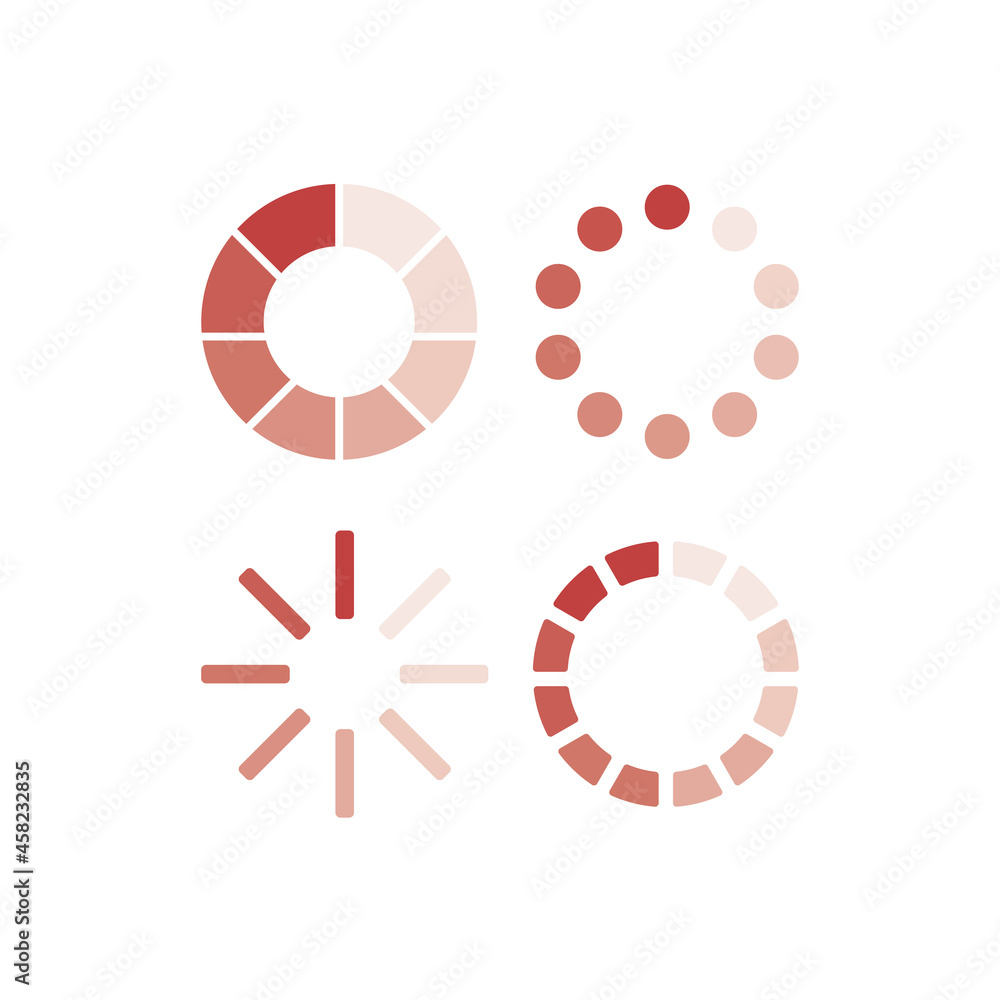Vetor de Set of vector Loading icons. Circle progress bar. Load icon ...
