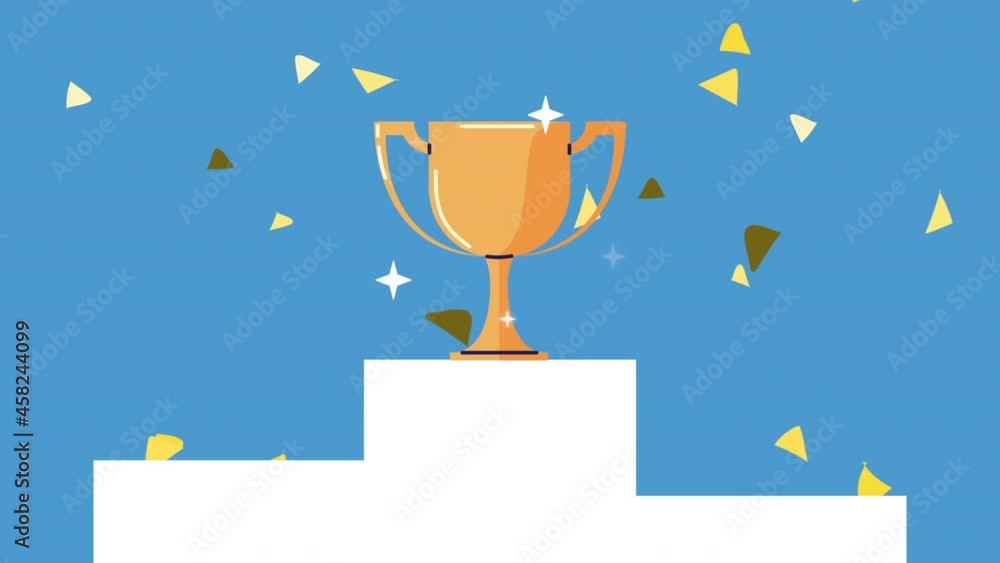 trophy cup in podium animation Stock Video | Adobe Stock