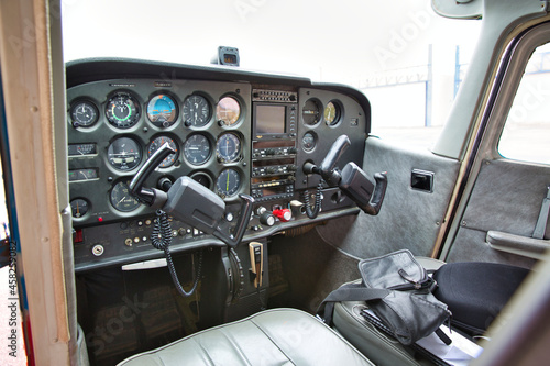 cockpit detail. Cockpit of a small aircraft Stock Photo | Adobe Stock