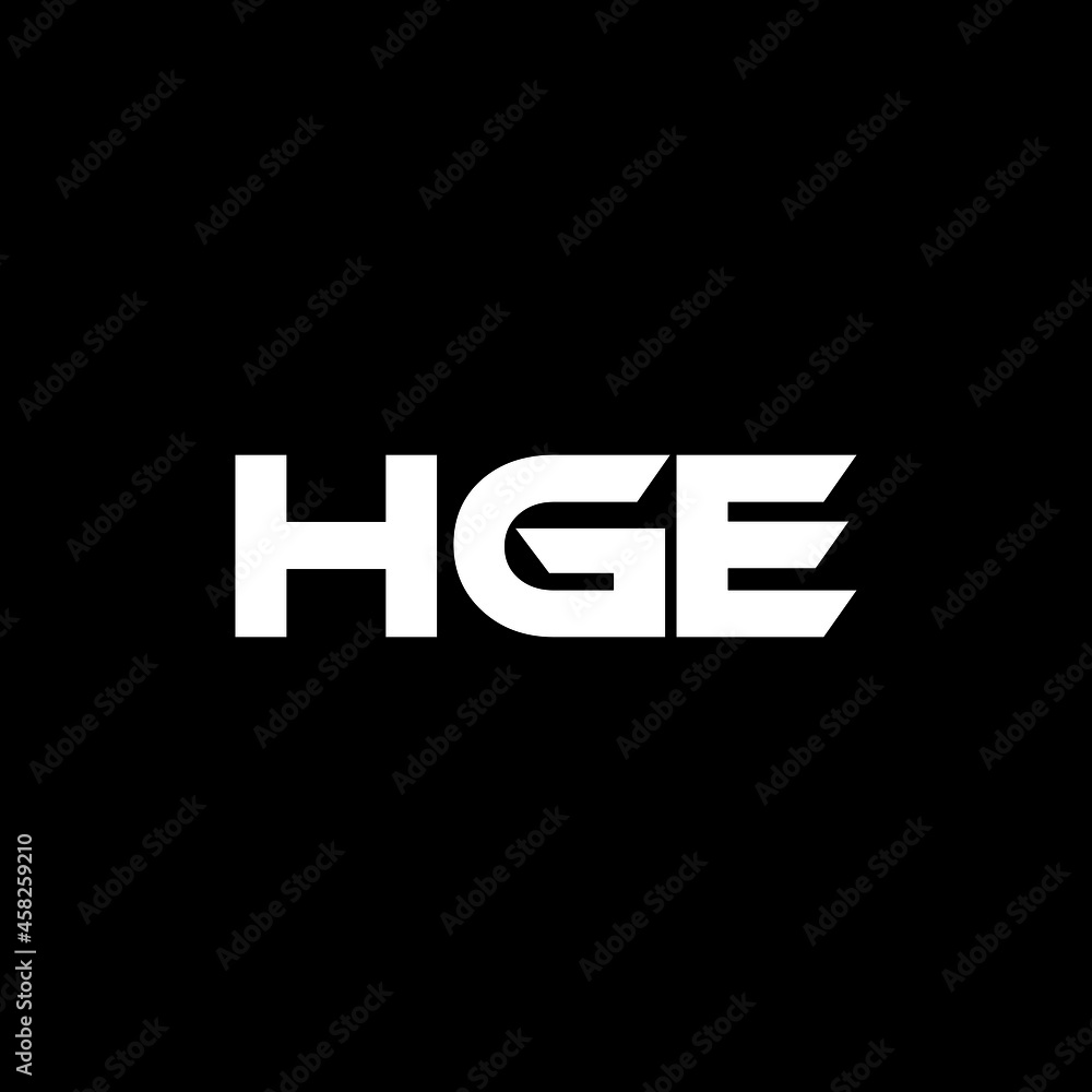 HGE letter logo design with black background in illustrator, vector ...