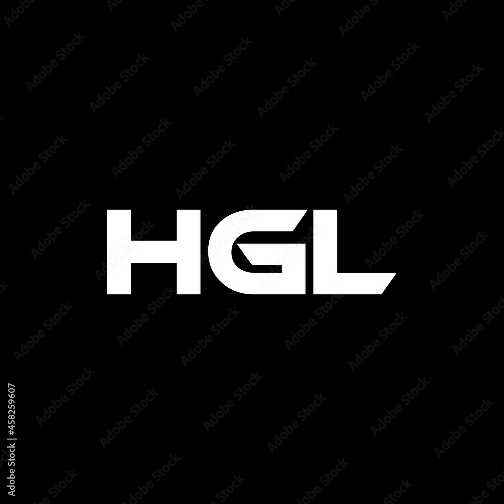 HGL letter logo design with black background in illustrator, vector ...