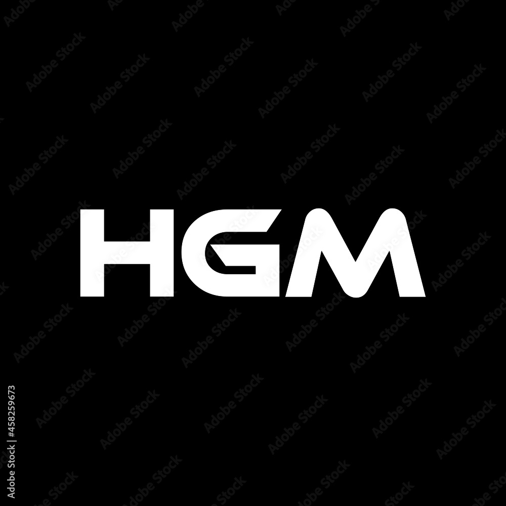 HGM letter logo design with black background in illustrator, vector ...