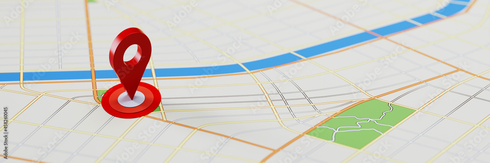 Position oder Standort als Markierung auf Stadtplan Stock Illustration ...