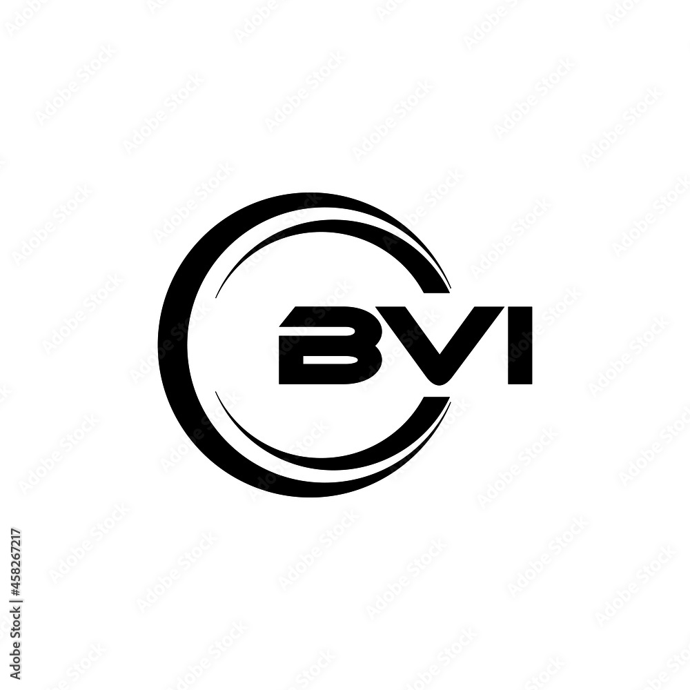 BVI letter logo design with white background in illustrator, vector ...