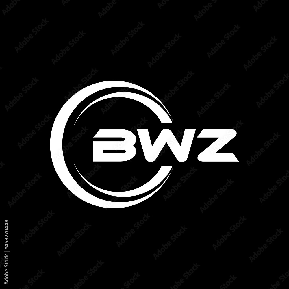 BWZ letter logo design with black background in illustrator, vector ...