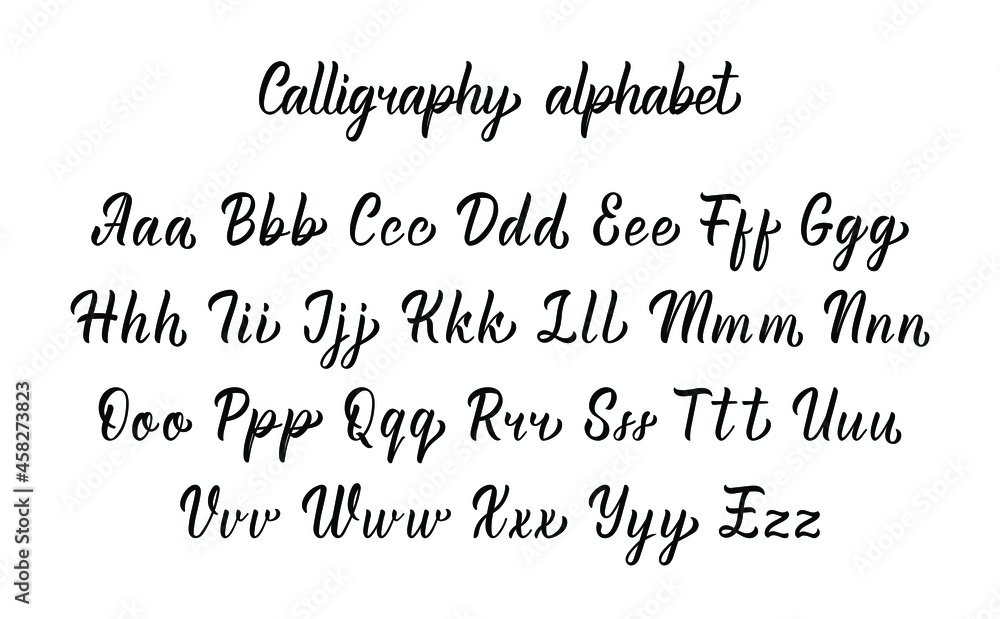 Elegant handdrawn latin calligraphy brush script with. Calligraphic ...