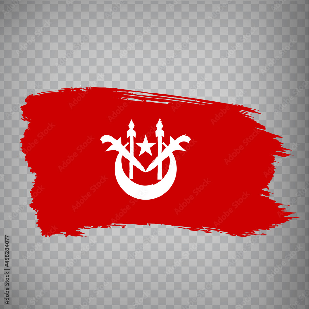 Flag Kelantan brush strokes. Flag Kelantan on transparent background ...