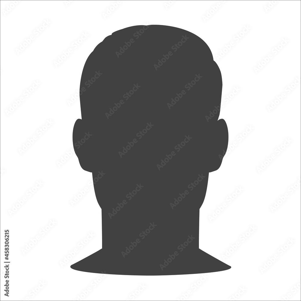 Vector Set of man face silhouette. Different angles Front and profile ...