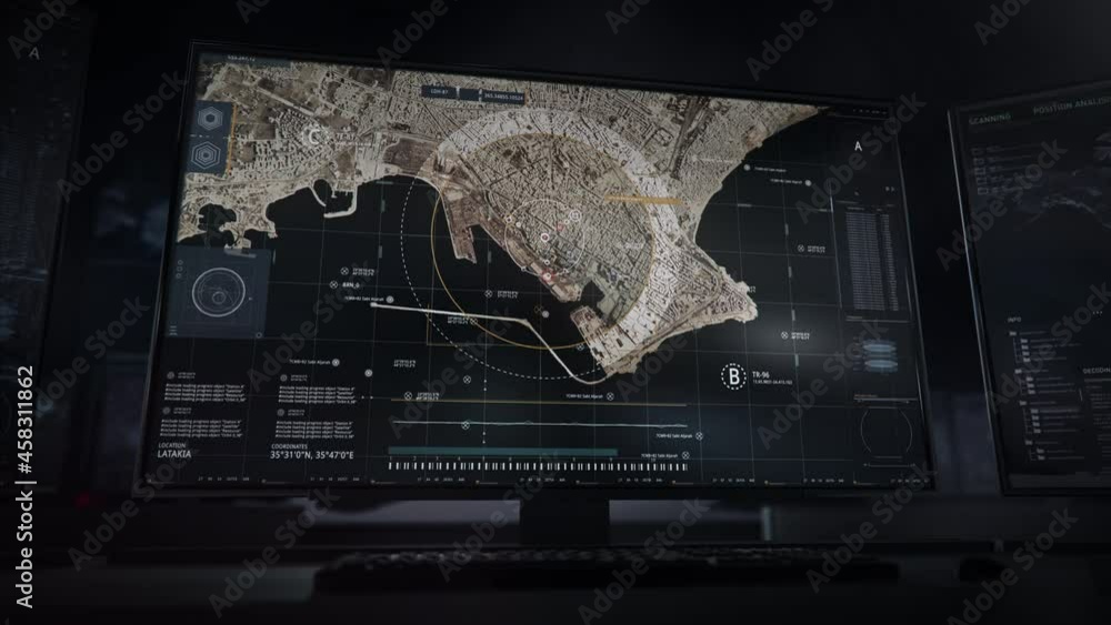 Computer Screen Broadcasting Satellite spy camera. A satellite spy ...