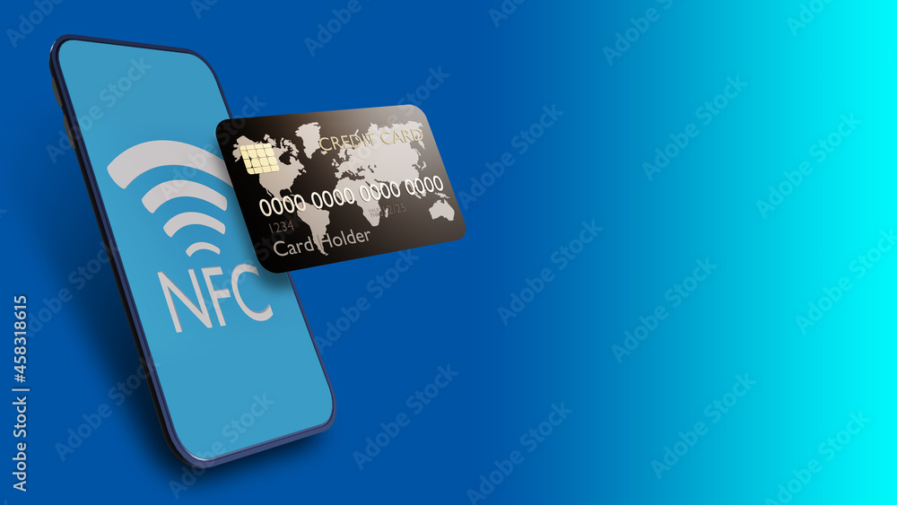 NFC payment by chip concept. credit card symbolizes bank payments ...