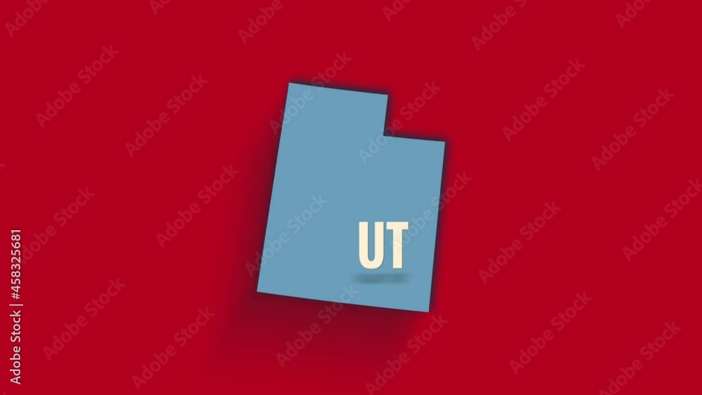 3d animated map showing the state of Utah from the United State of ...