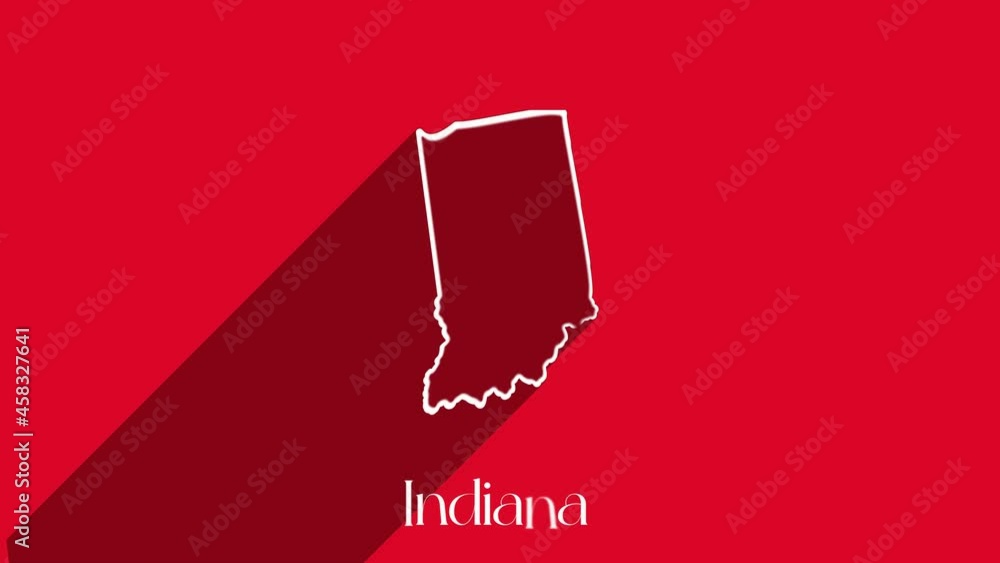 Vidéo Stock Animated line map showing the state of Indiana from the ...