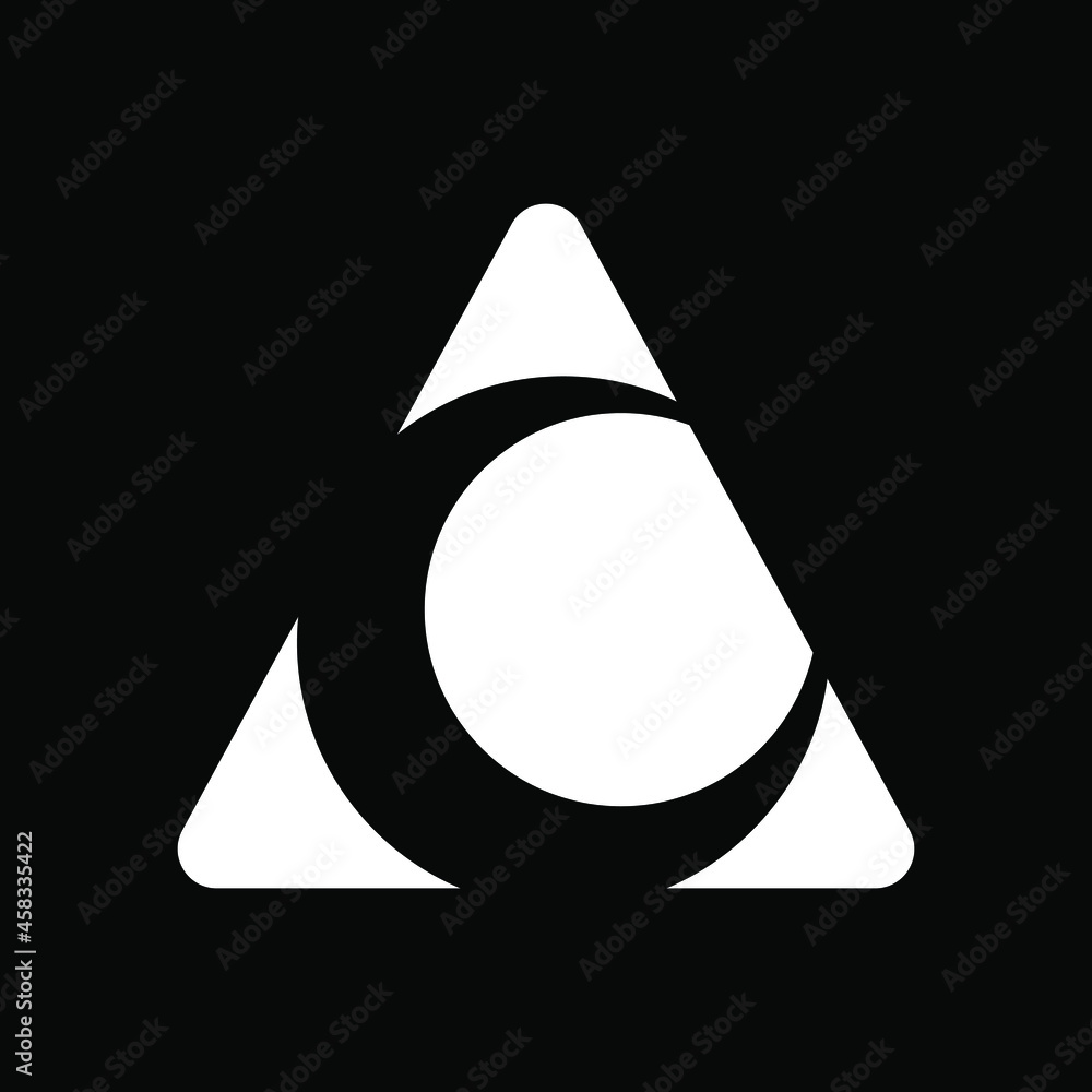Alchemy symbols icon/logo isolated on black background. Abstract ...